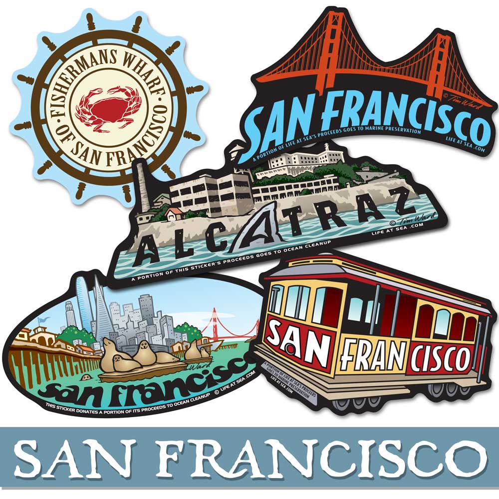 San Francisco Stickers - Life At Sea by Tim Ward – Life At Sea Co