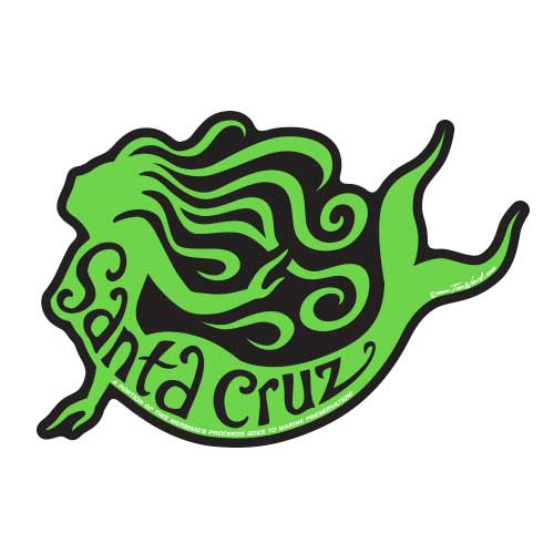 Santa Cruz Mermaid Sticker (Green) - Life At Sea by Tim Ward – Life At ...