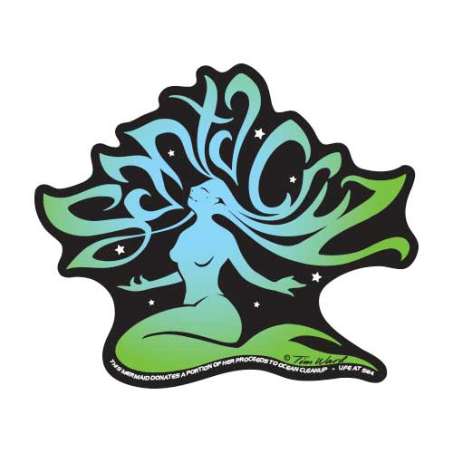 Santa Cruz Mermaid Lotus Sticker - Life At Sea by Tim Ward – Life At Sea Co