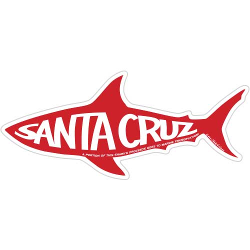 Santa Cruz Shark Sticker (Red) - Life At Sea by Tim Ward – Life At Sea Co