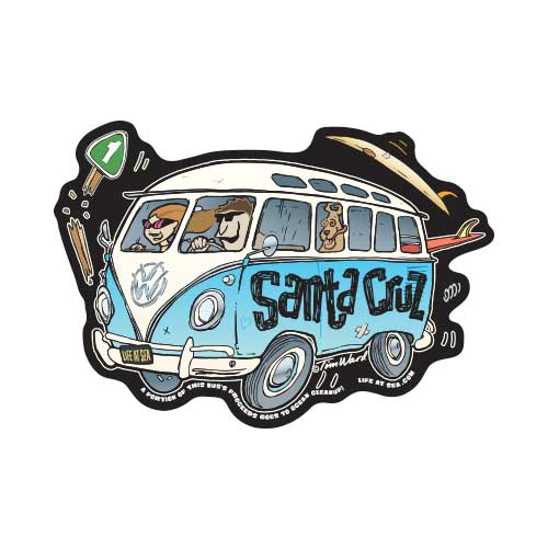 Santa Cruz VW Bus Sticker - Life At Sea by Tim Ward – Life At Sea Co