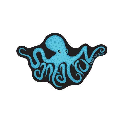 Santa Cruz Octopus Blue Sticker-Life At Sea by Tim Ward – Life At Sea Co