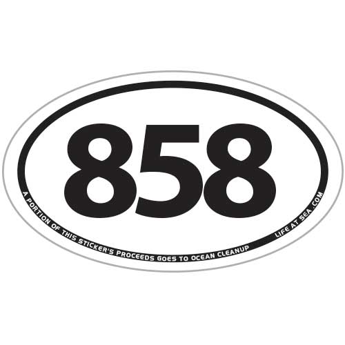 San Diego Area Code 858 Sticker - Life At Sea by Tim Ward – Life At Sea Co