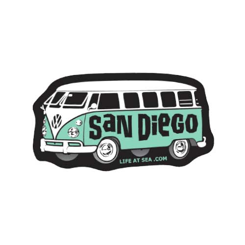 San Diego VW Bus Sticker - Life At Sea by Tim Ward – Life At Sea Co