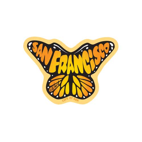 San Francisco Butterfly Small Sticker - Life At Sea by Tim Ward – Life ...