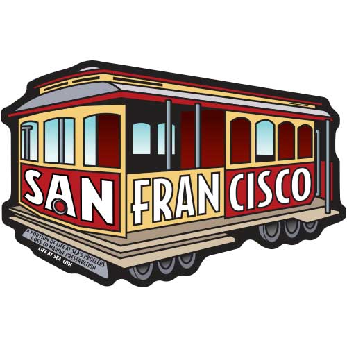 San Francisco Cable Car Trolley Sticker - Life At Sea by Tim Ward ...