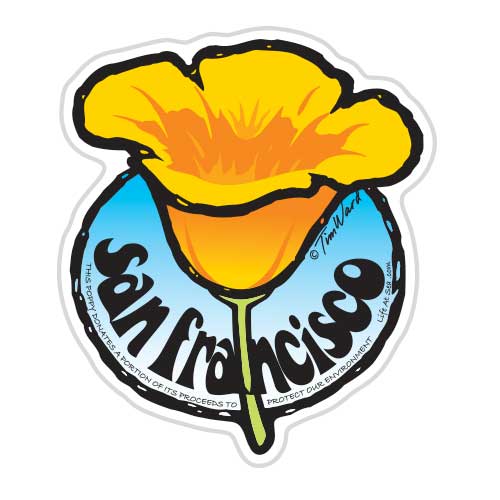 San Francisco Poppy Sticker - Life At Sea by Tim Ward – Life At Sea Co